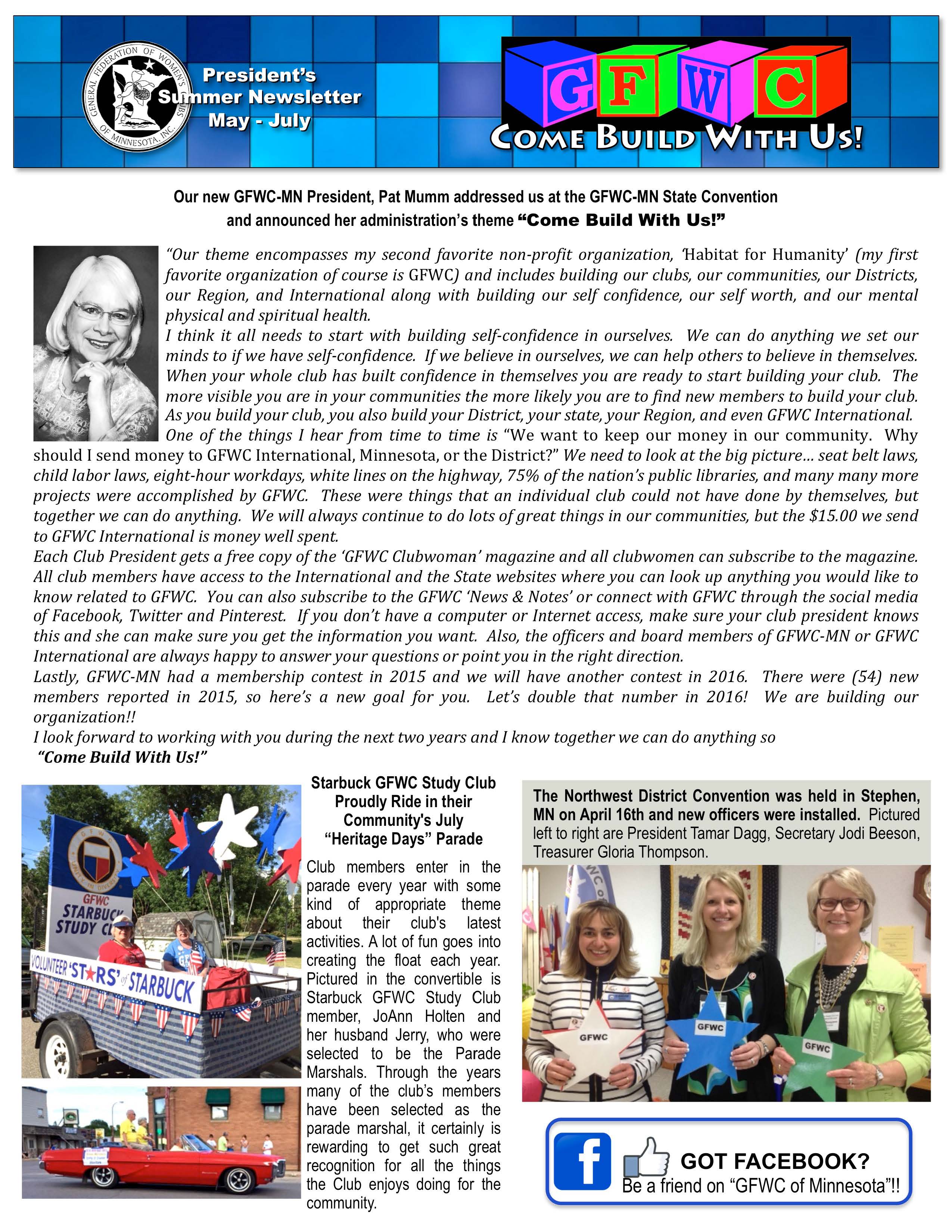2016 May - June Newsletter Page 1 - General Federation of Women's Clubs ...